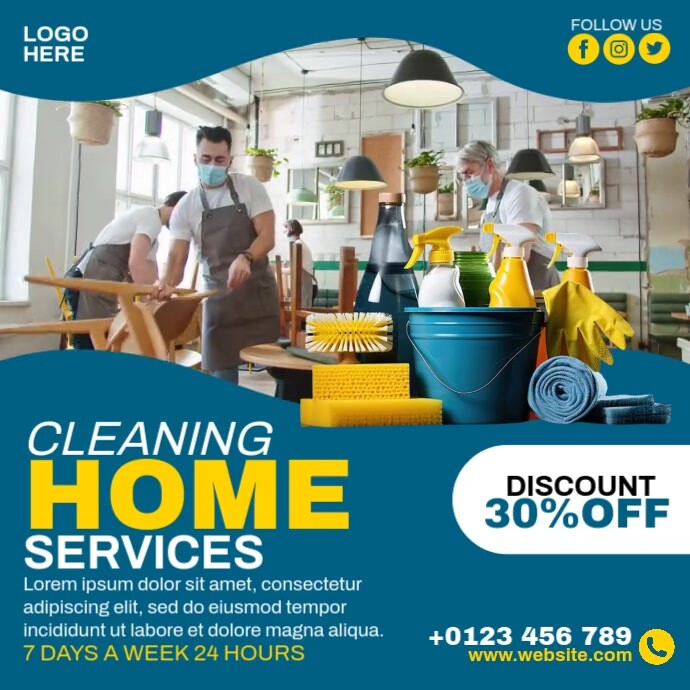 Cleaning Home Services Template | PosterMyWall
