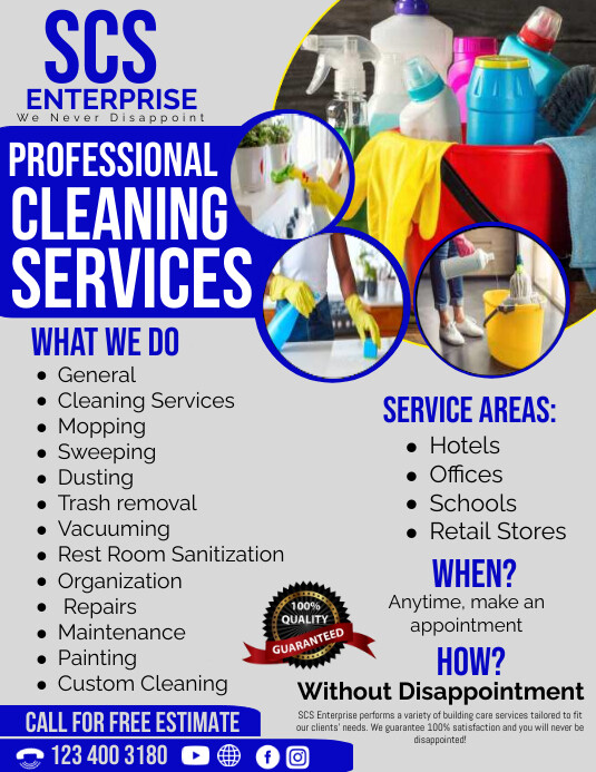 cleaning service ad deep cleaning, garbage re Template | PosterMyWall