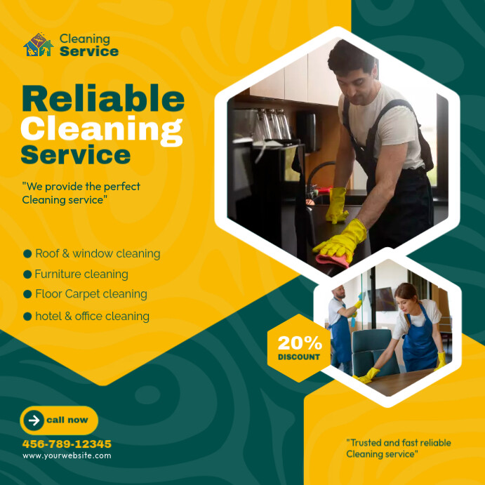 Cleaning service social media post template | PosterMyWall