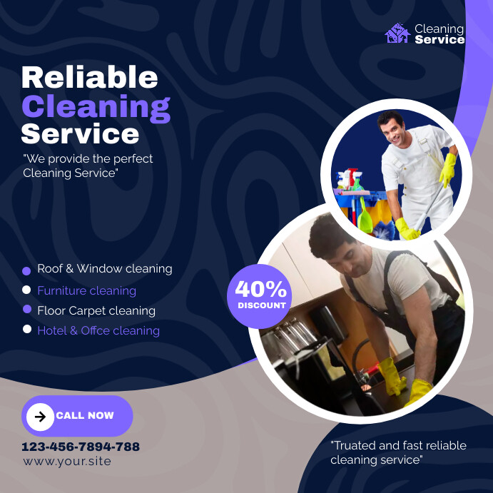 Modèle Cleaning service square flyer social media po | PosterMyWall