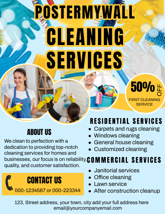 Writable Cleaning Services Flyer Templates