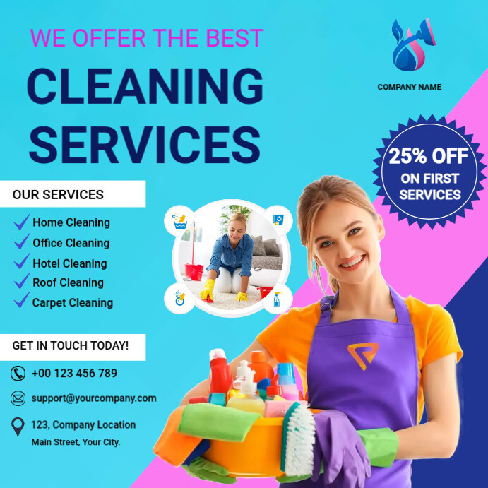 Plantilla de Cleaning Services Flyer Design Template | PosterMyWall