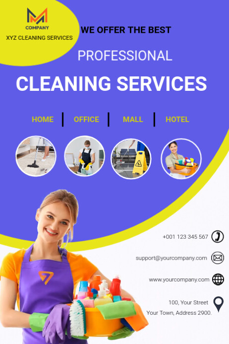 Modèle Cleaning Services Poster Design Template | PosterMyWall