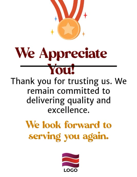 Client Customer Partner Appreciation Thank You Flyer Poster Card Social ...