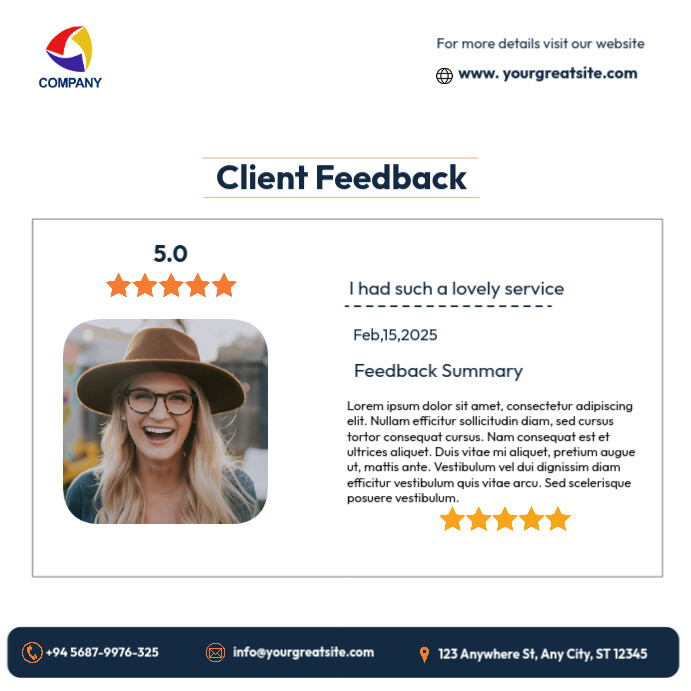 Client Feedback template | PosterMyWall