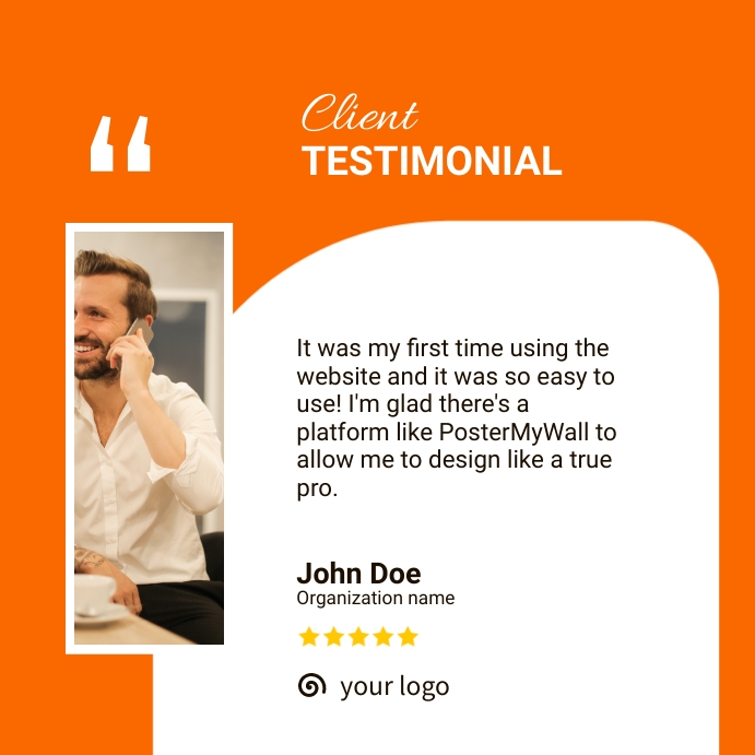 Client testimonials. Picture frame Template | PosterMyWall