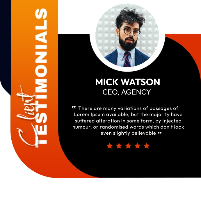 Clients Testimonials Card Template | PosterMyWall