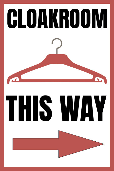Cloakroom This Way Sign Poster Template | PosterMyWall