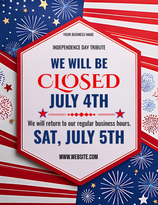 Copy of Closed 4th July Flyer (us Letter) | PosterMyWall