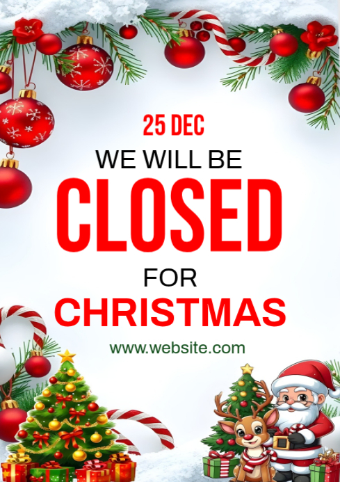 Closed christmas banner Template | PosterMyWall