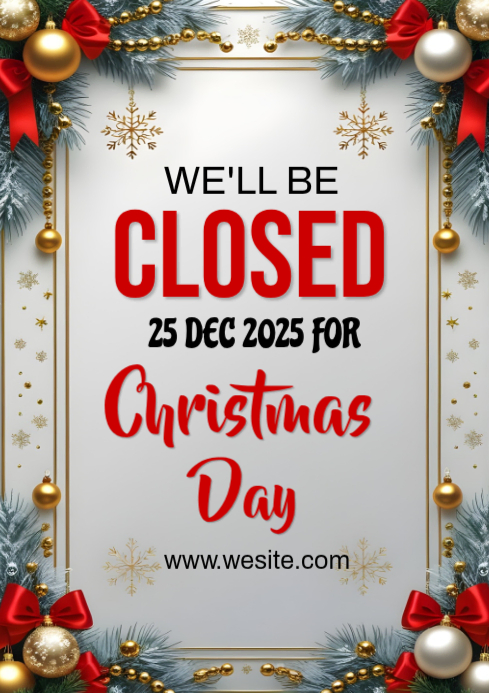 closed christmas poster Template | PosterMyWall