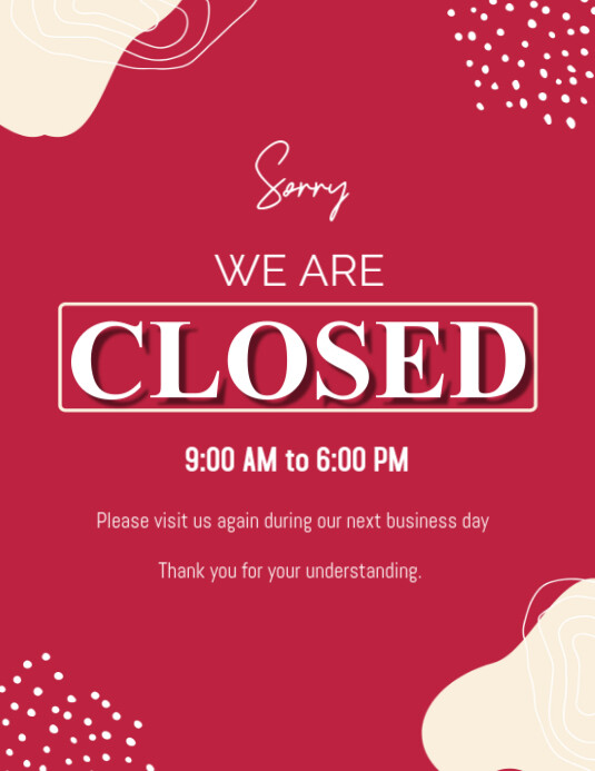 Closed Template | PosterMyWall