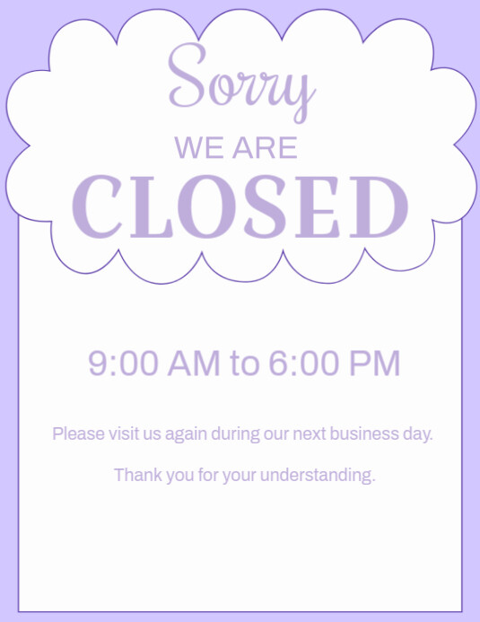 Closed Template | PosterMyWall