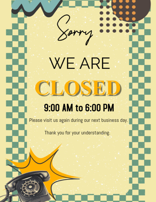 Closed Template | PosterMyWall