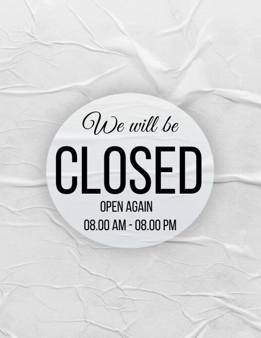 Closed Template | PosterMyWall