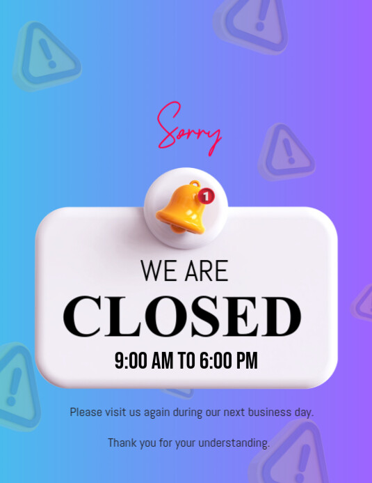 Closed Template | PosterMyWall