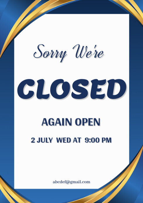 CLOSED Template | PosterMyWall