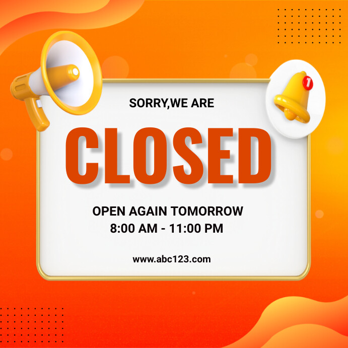 Closed Template | PosterMyWall