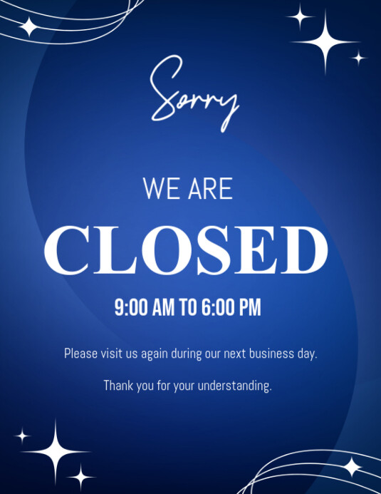 Closed Template | PosterMyWall