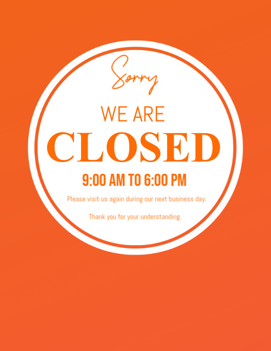 Closed Template | PosterMyWall