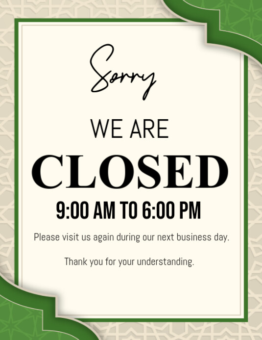 Closed Template | PosterMyWall