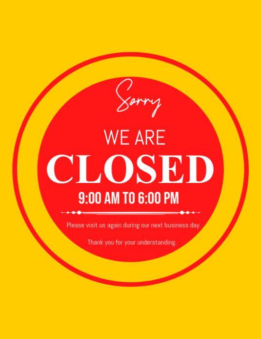 Closed Template | PosterMyWall