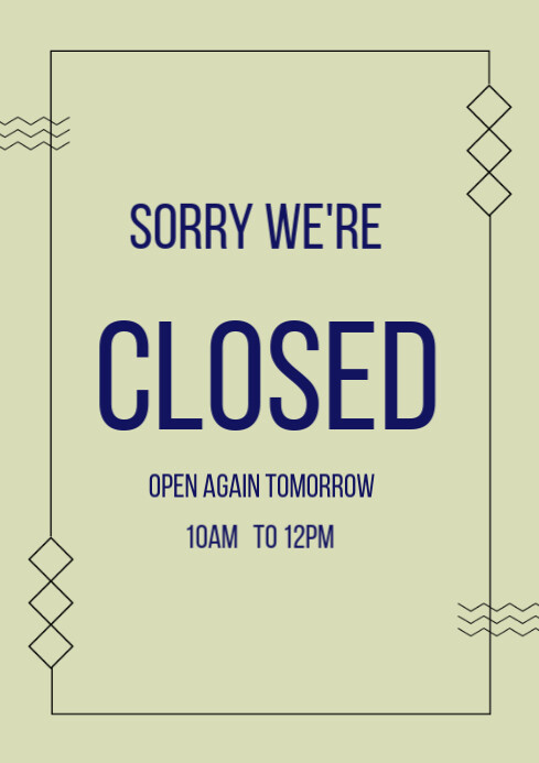 Closed Template | PosterMyWall