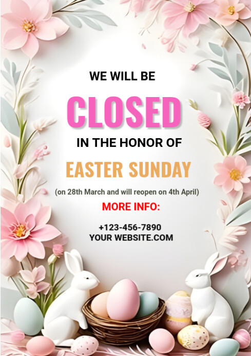 Copy of Closed Easter Day A4 | PosterMyWall
