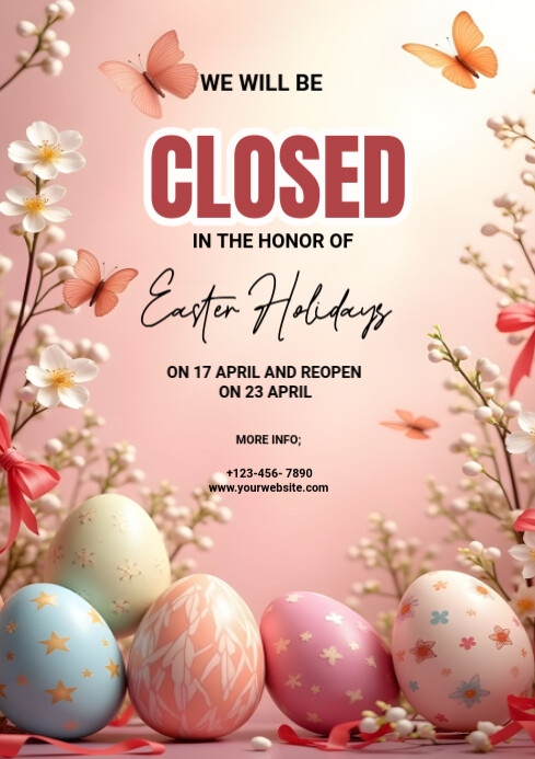 closed easter holidays Template | PosterMyWall