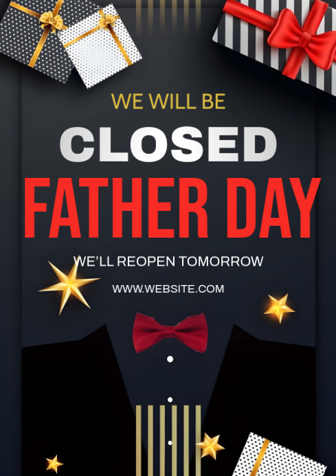 Closed Father Day A4 Template | PosterMyWall