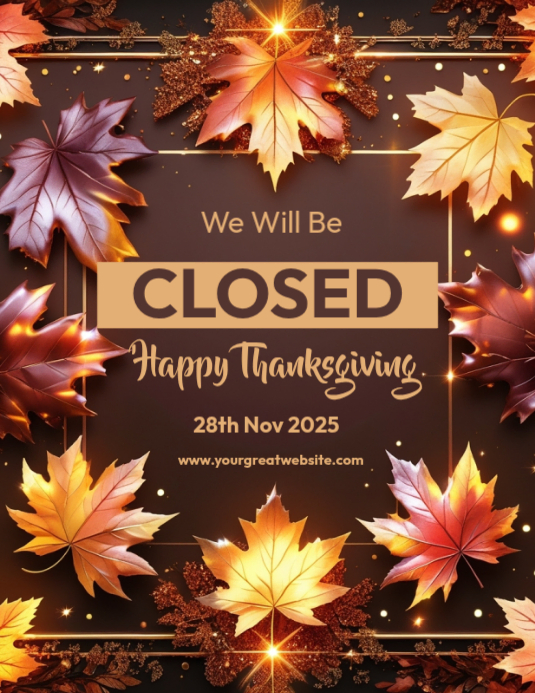 Closed for business announcement Template | PosterMyWall