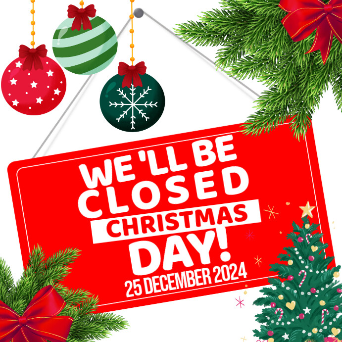 Copy of closed for christmas holidays design template | PosterMyWall