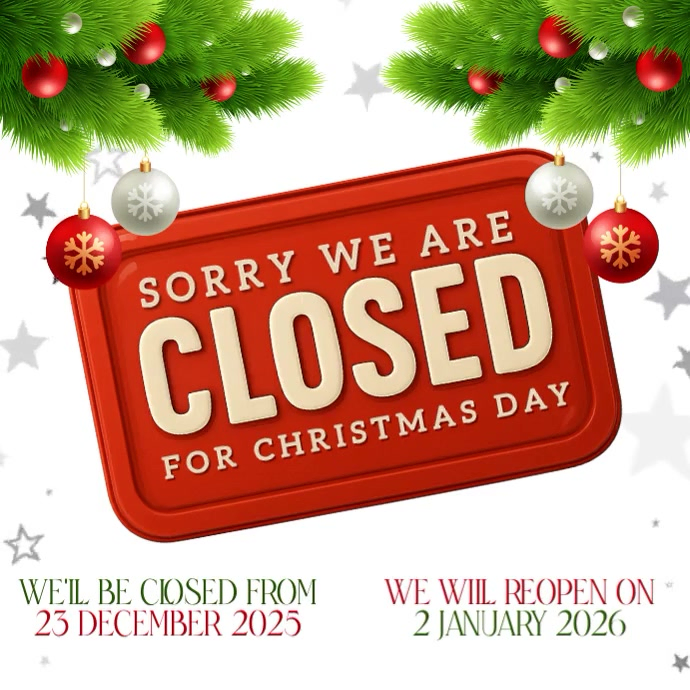 closed for christmas holidays design template | PosterMyWall