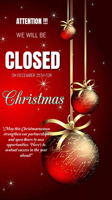 Closed for christmas holidays Template | PosterMyWall