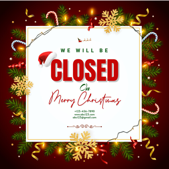 closed for christmas holidays design template | PosterMyWall