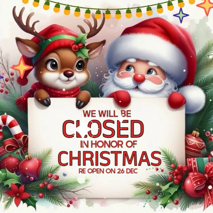 Closed for Christmas - Maria Cristina Hotel Template | PosterMyWall