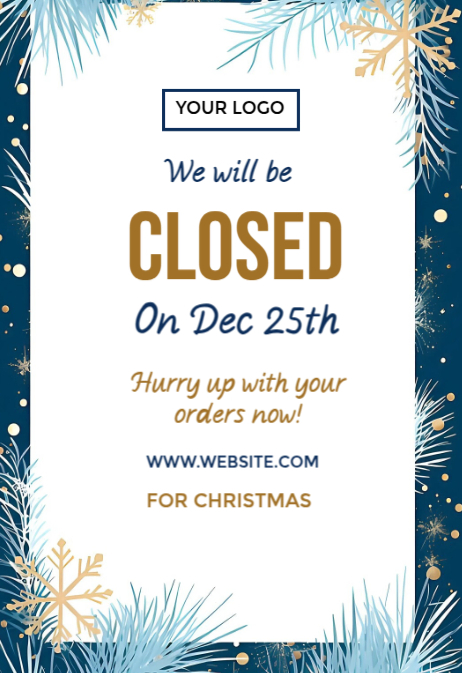 Closed For Christmas Poster Template | PosterMyWall