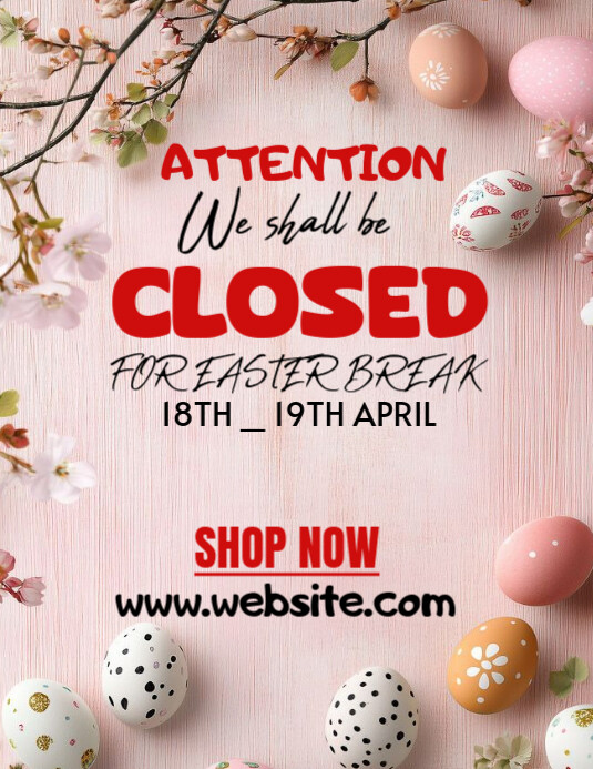 Copy of Closed for easter | PosterMyWall