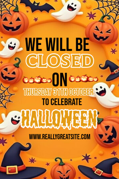 Plantilla de Closed For Halloween 2024 | PosterMyWall