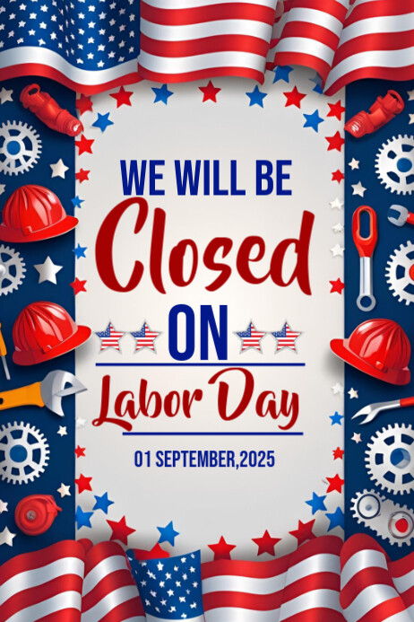 Closed for labor day 2025 Template | PosterMyWall