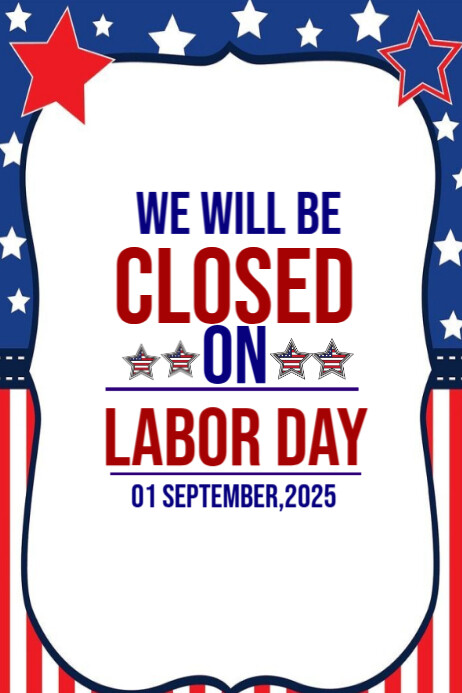 Closed for labor day 2025 Template | PosterMyWall