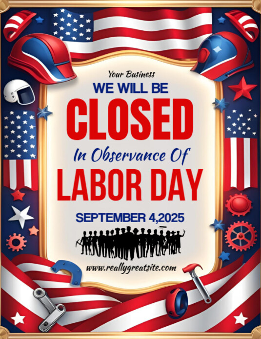 Closed for labor day 2025 Template | PosterMyWall