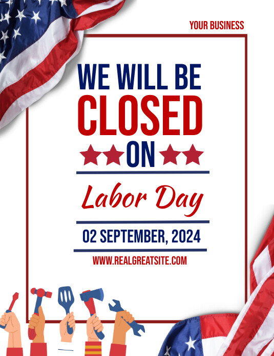 Copy of Closed for labor day USA flyer 2024 | PosterMyWall
