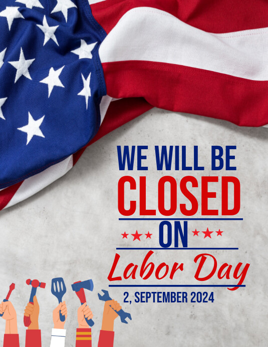 Copy of Closed for labor day USA flyer 2024 | PosterMyWall