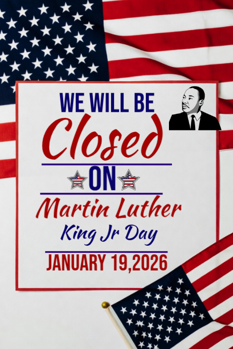 Closed for Martin Luther King Jr day 2026 Template | PosterMyWall