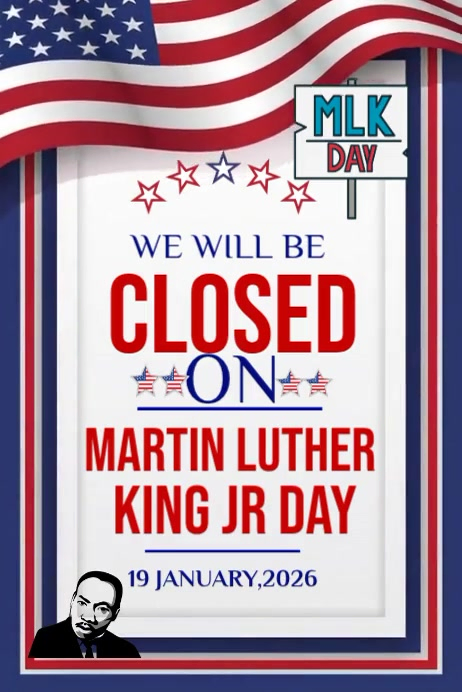 Plantilla de Closed for Martin Luther King Jr day Video | PosterMyWall