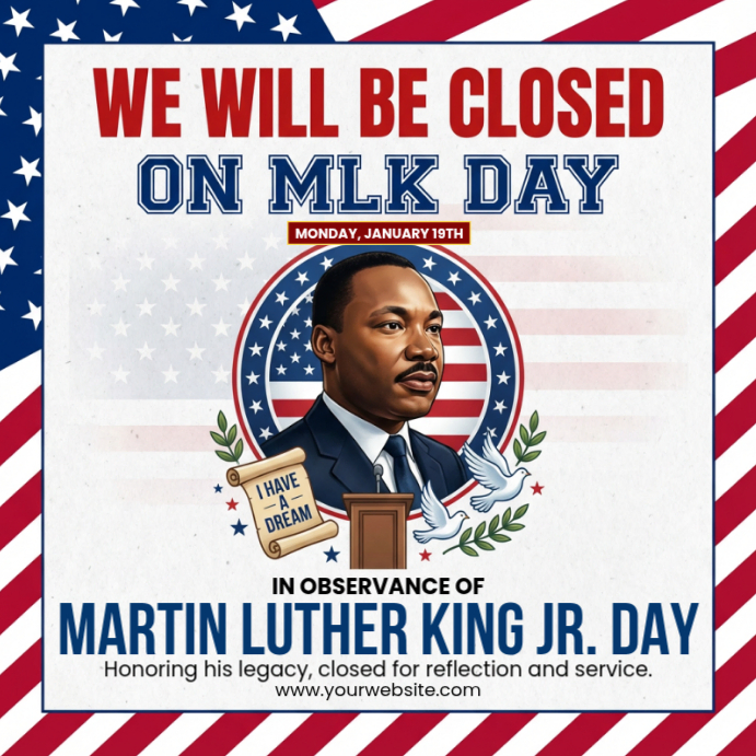 Closed For Mlk Day Template | PosterMyWall
