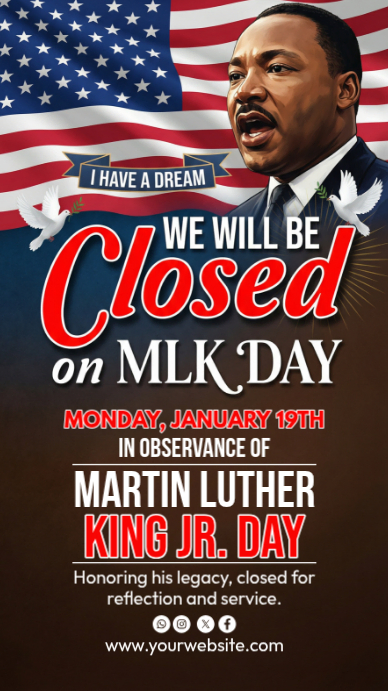Closed For Mlk Day Template | PosterMyWall