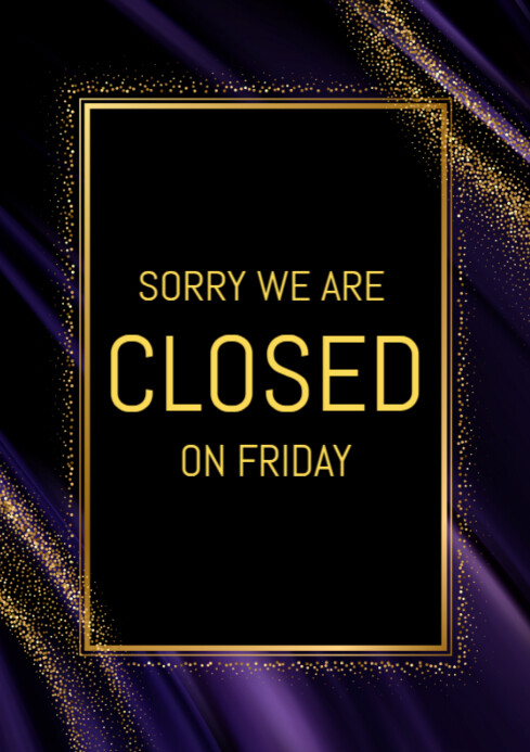 Plantilla de Closed for the day | PosterMyWall