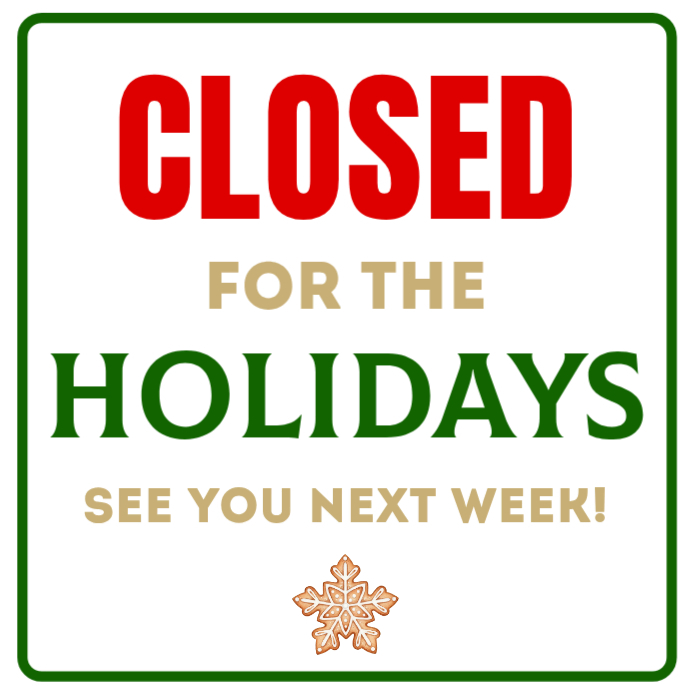 Closed for the Holidays Christmas Business Shop Signage Notice Door ...